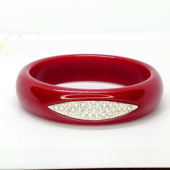 Jewelry | Red Celluloid Bracelet Vintage Art Deco Circa 194 Rhinestones ...